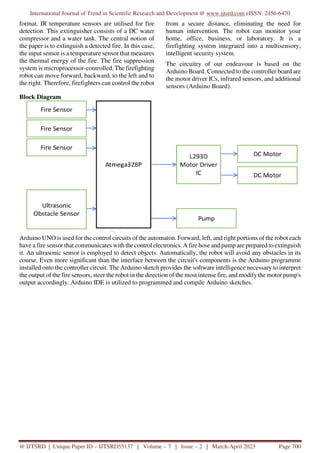 Automatic Fire Extinguisher Robot with Obstacle Avoidance | PDF
