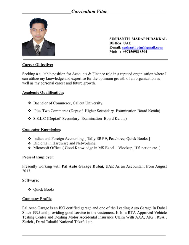 Sushanth CV | PDF