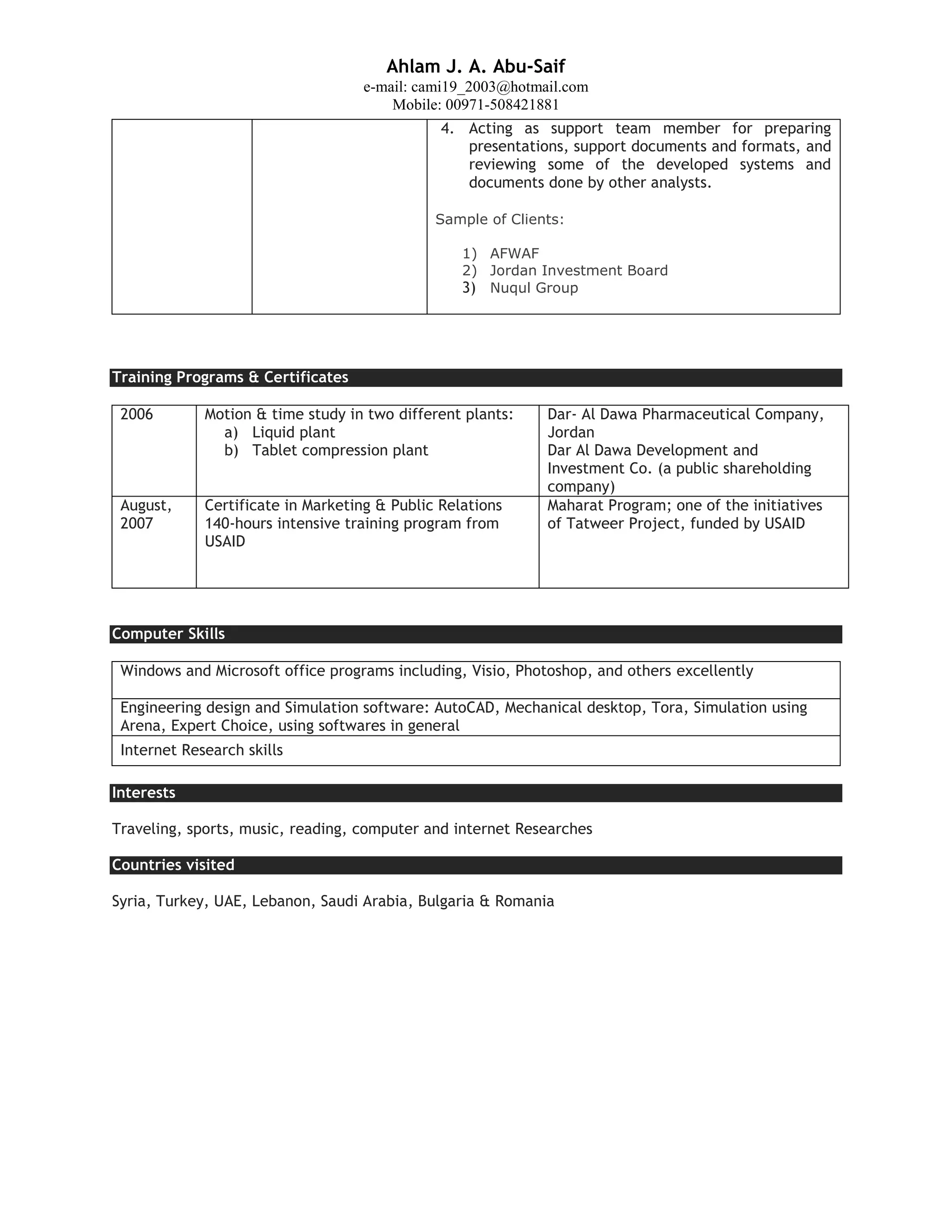 Ahlam Jamal Abu Saif CV[1] (1) | PDF