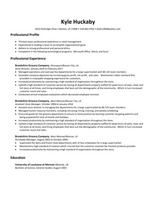Kyle Huckaby Resume | PDF