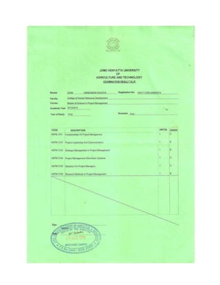 JKUAT Transcripts | DOCX