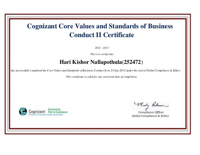 Study Section Certificate Value