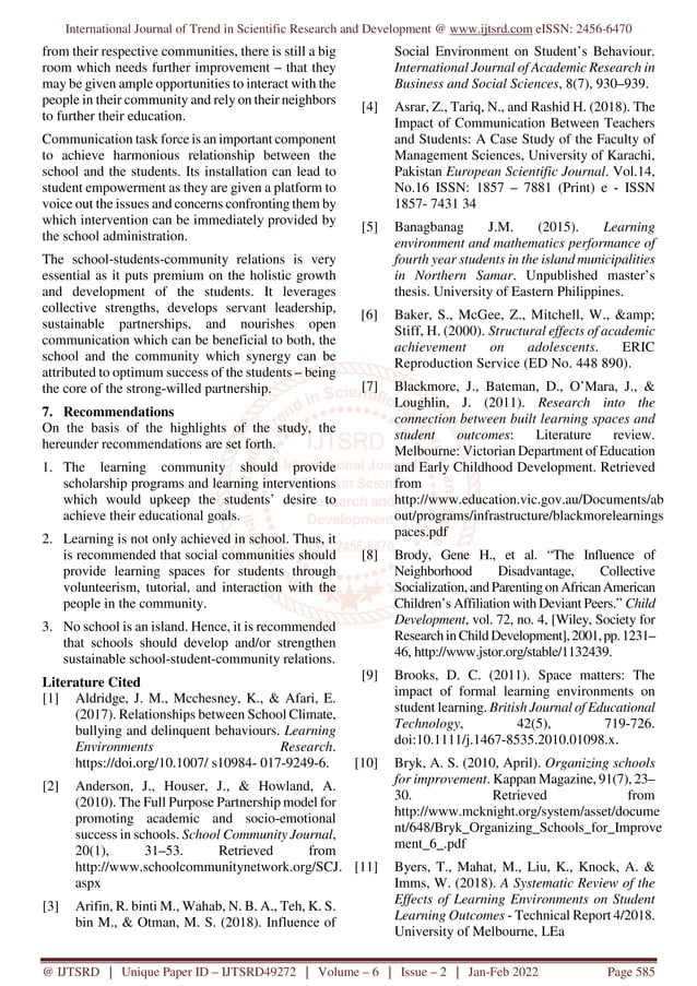 Communicating Community Environment of Junior High School Students in ...