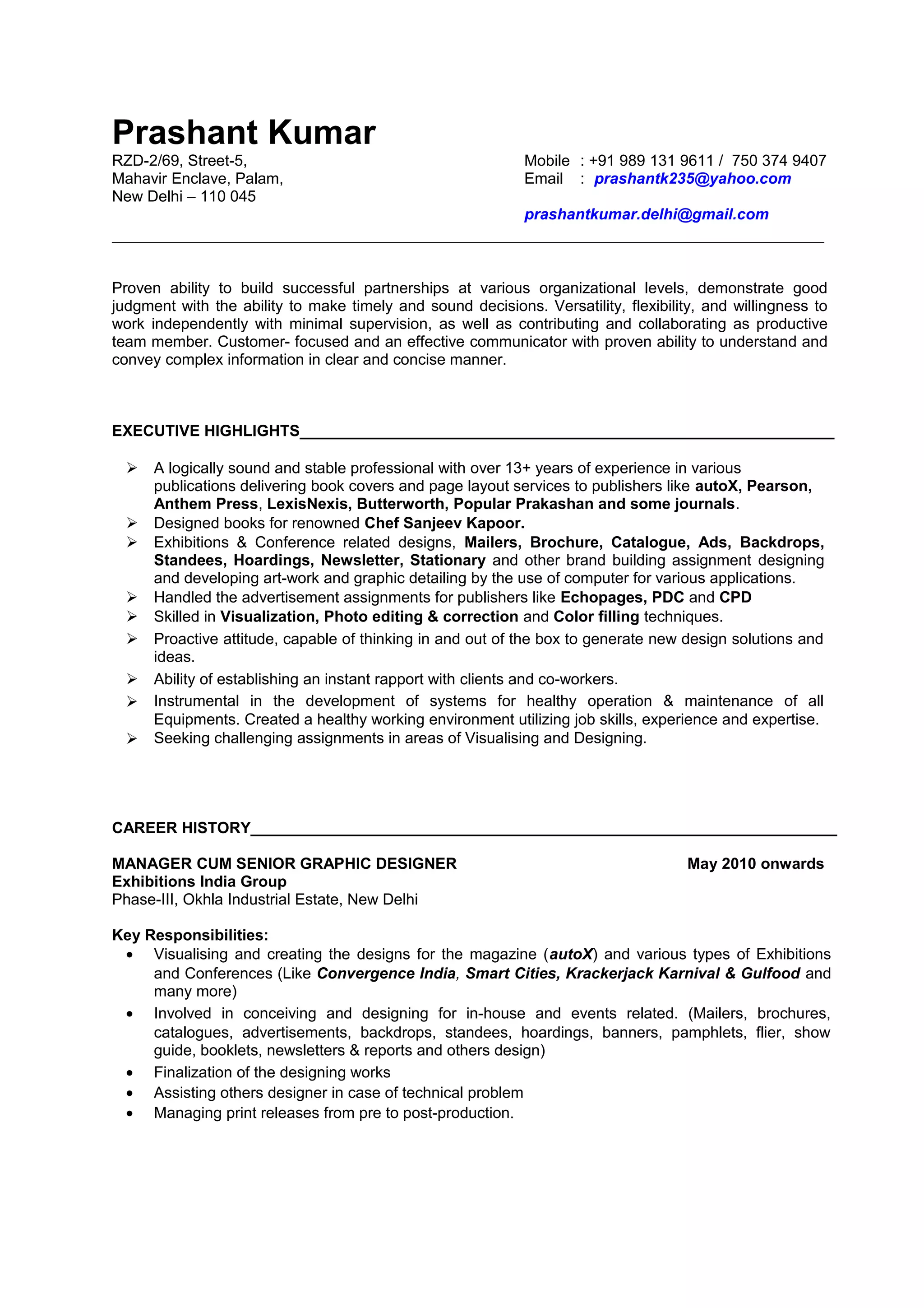 Prashant Kumar-Resume | PDF | Free Download