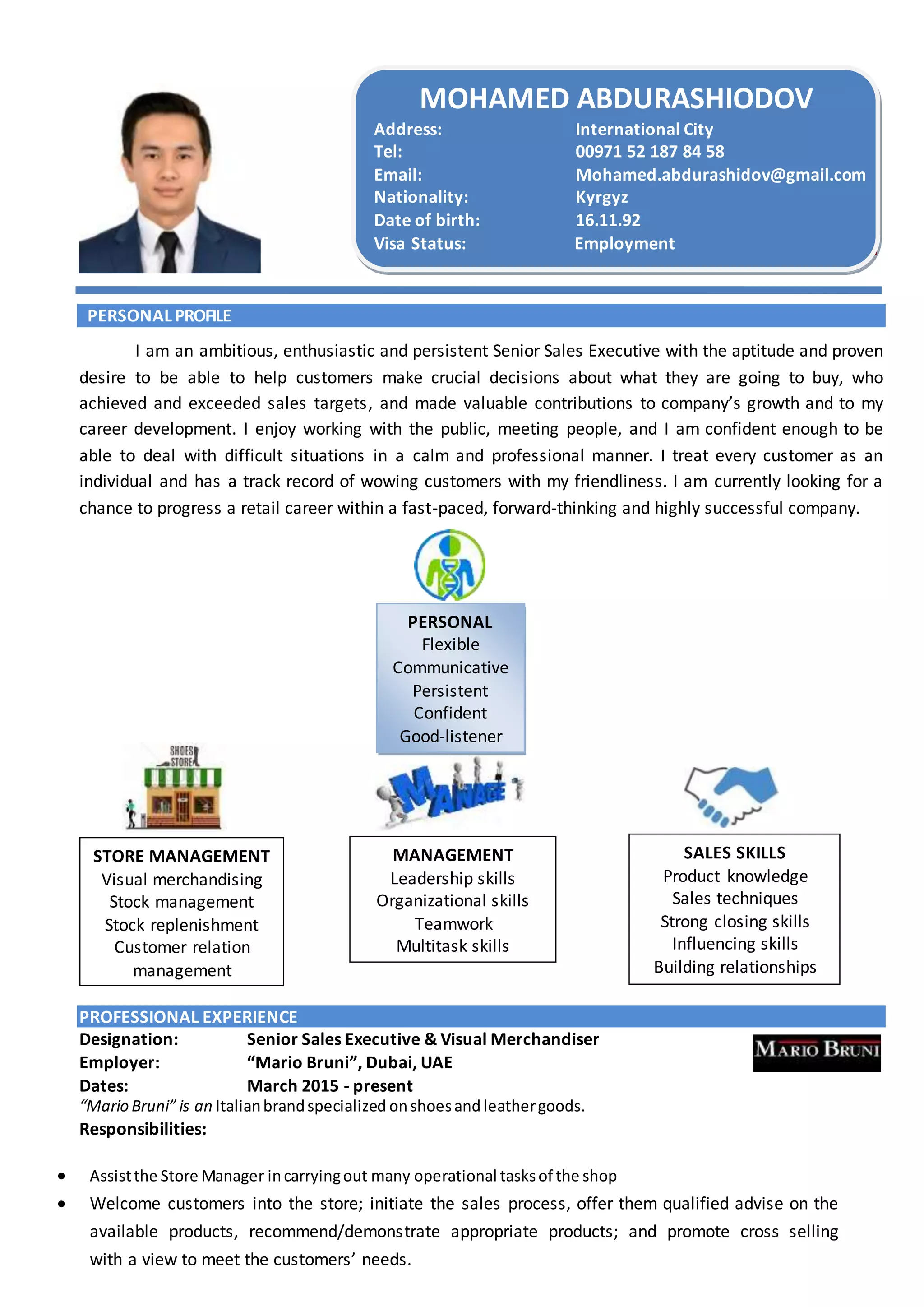 Senior Sales & Visual Merchandiser | PDF