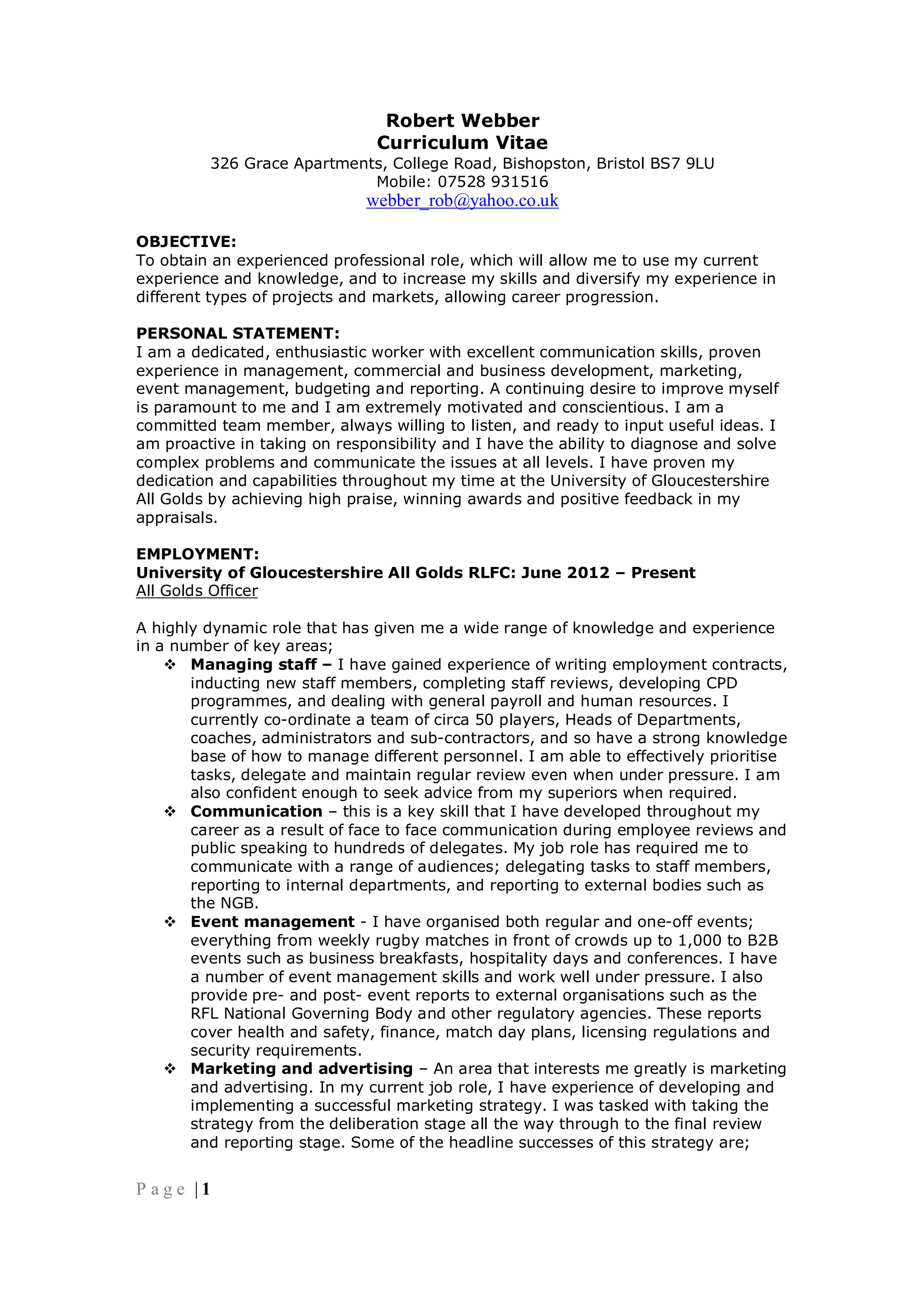 Curriculum Vitae | PDF