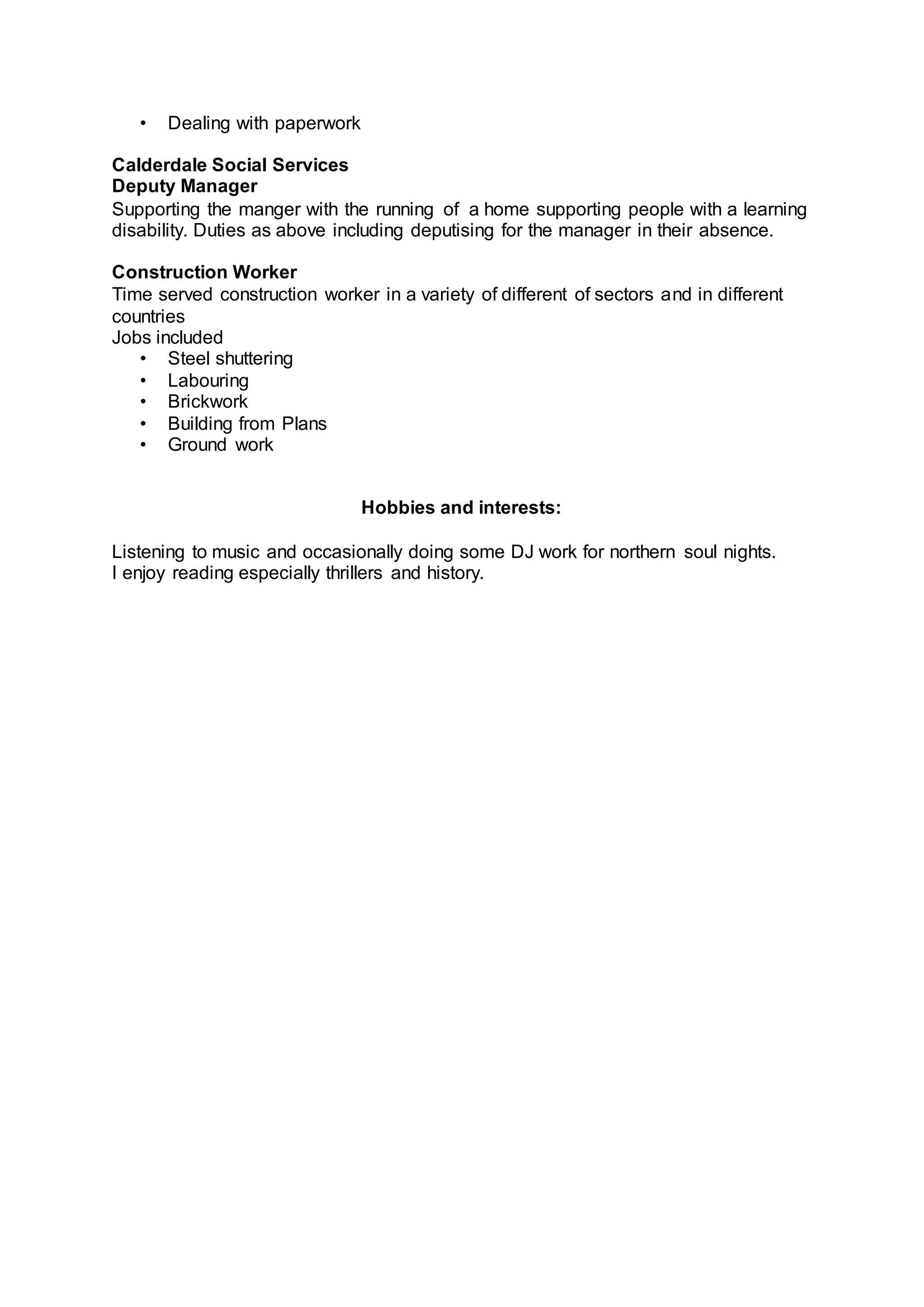 louis baron c.v & personal statement (2) | PDF