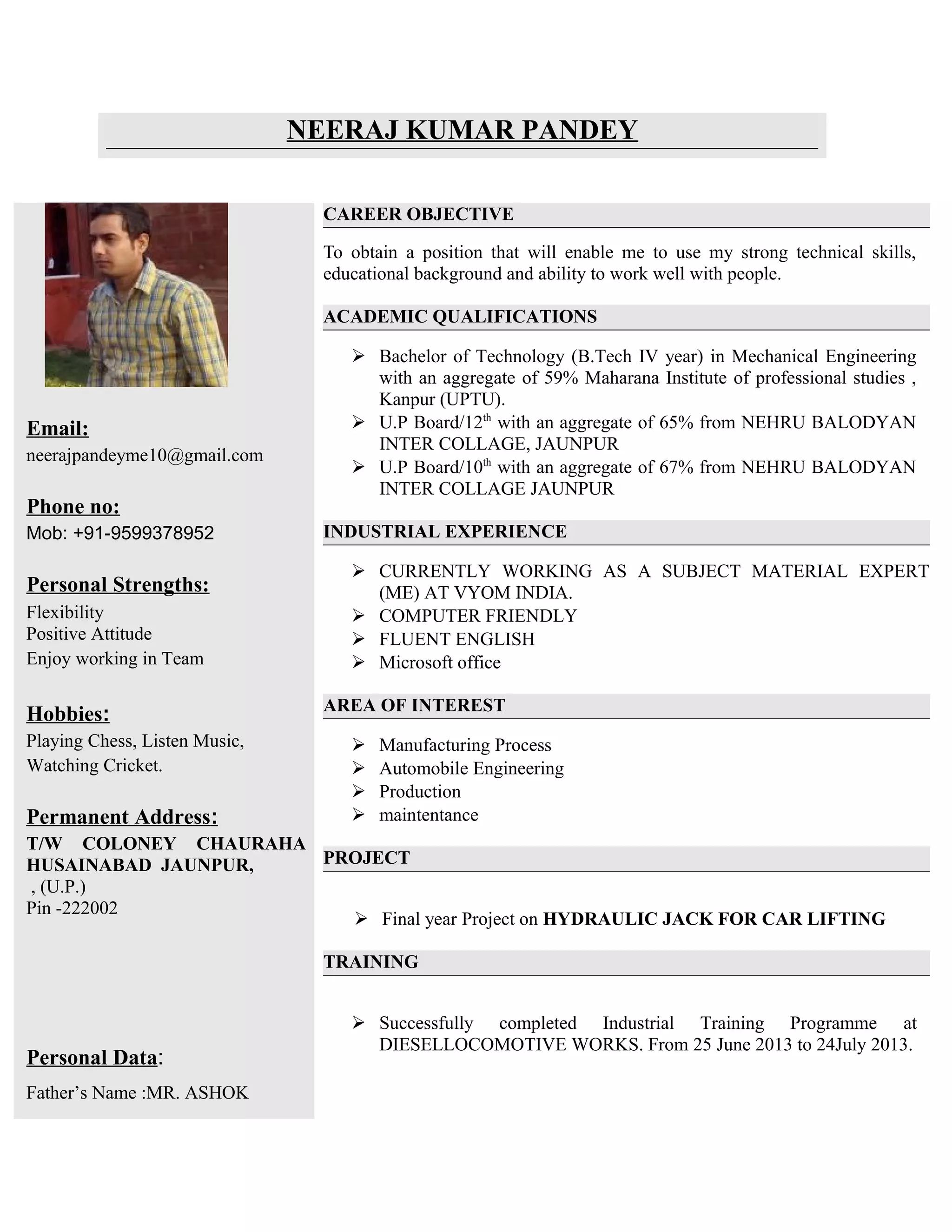 NEERAJ CV NEW | DOC