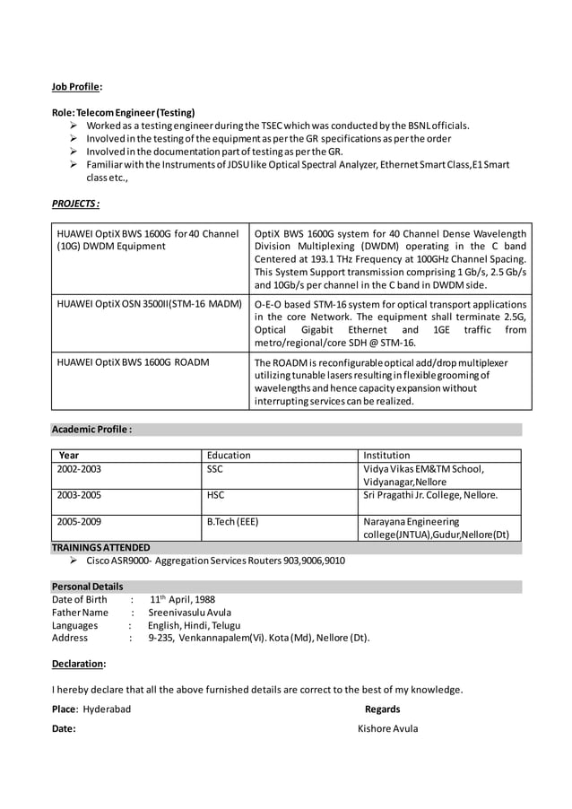 Kishor's Resume | DOCX