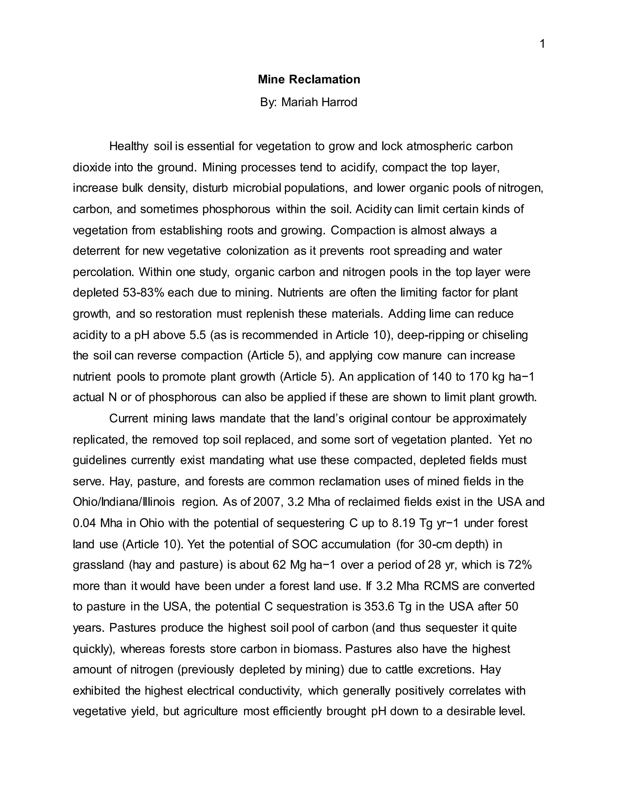 Mine Reclamation | DOCX