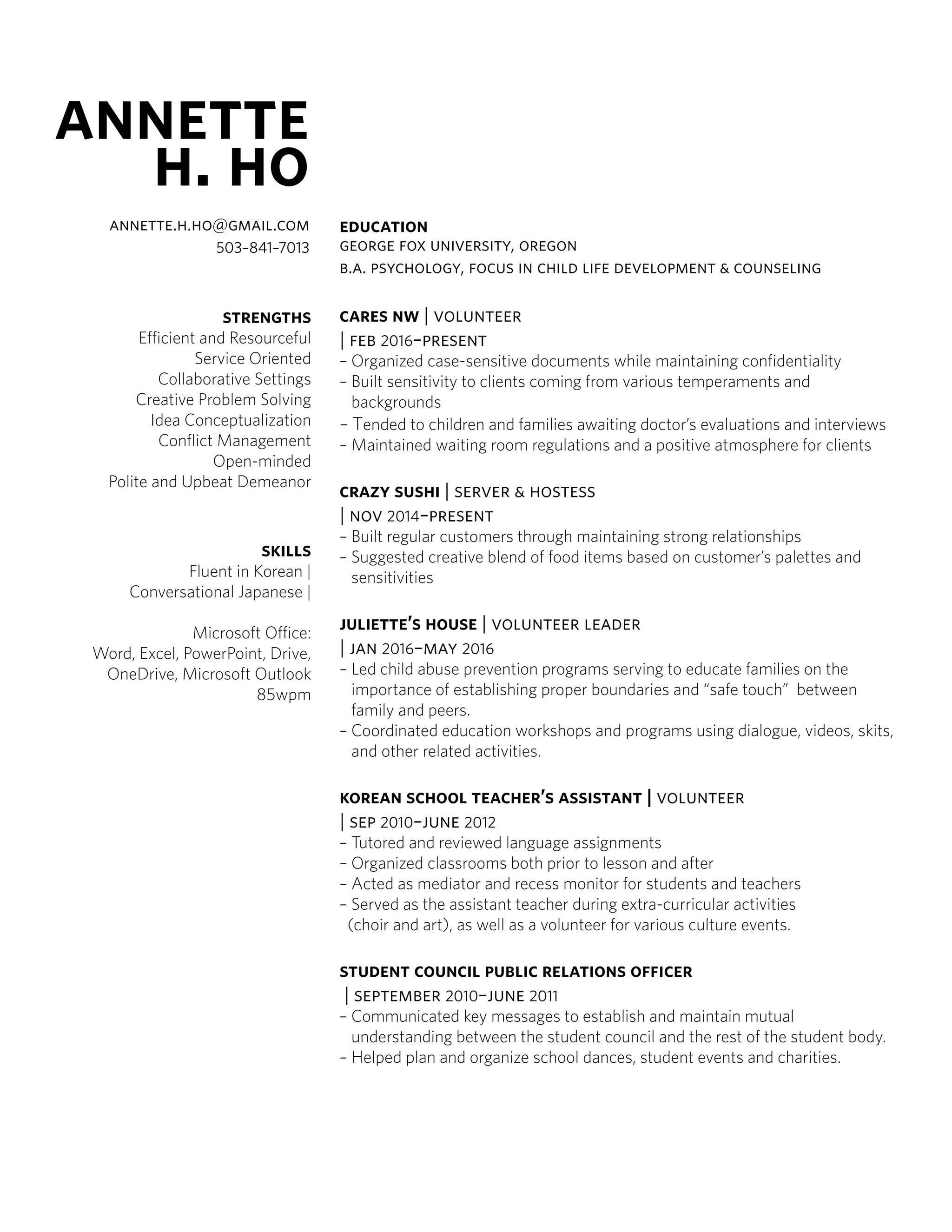 Resume_AnnetteHo | PDF