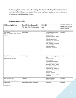 HEALTH AND SAFETY REPORT FOR STELL AND TUBE INDUSTRIES NAMAMVE 1 | PDF