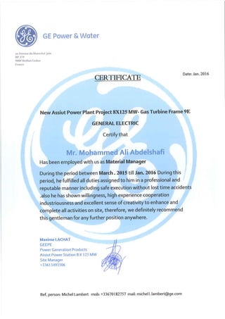 GE EXPERIENCE CERTEFICATE | PDF