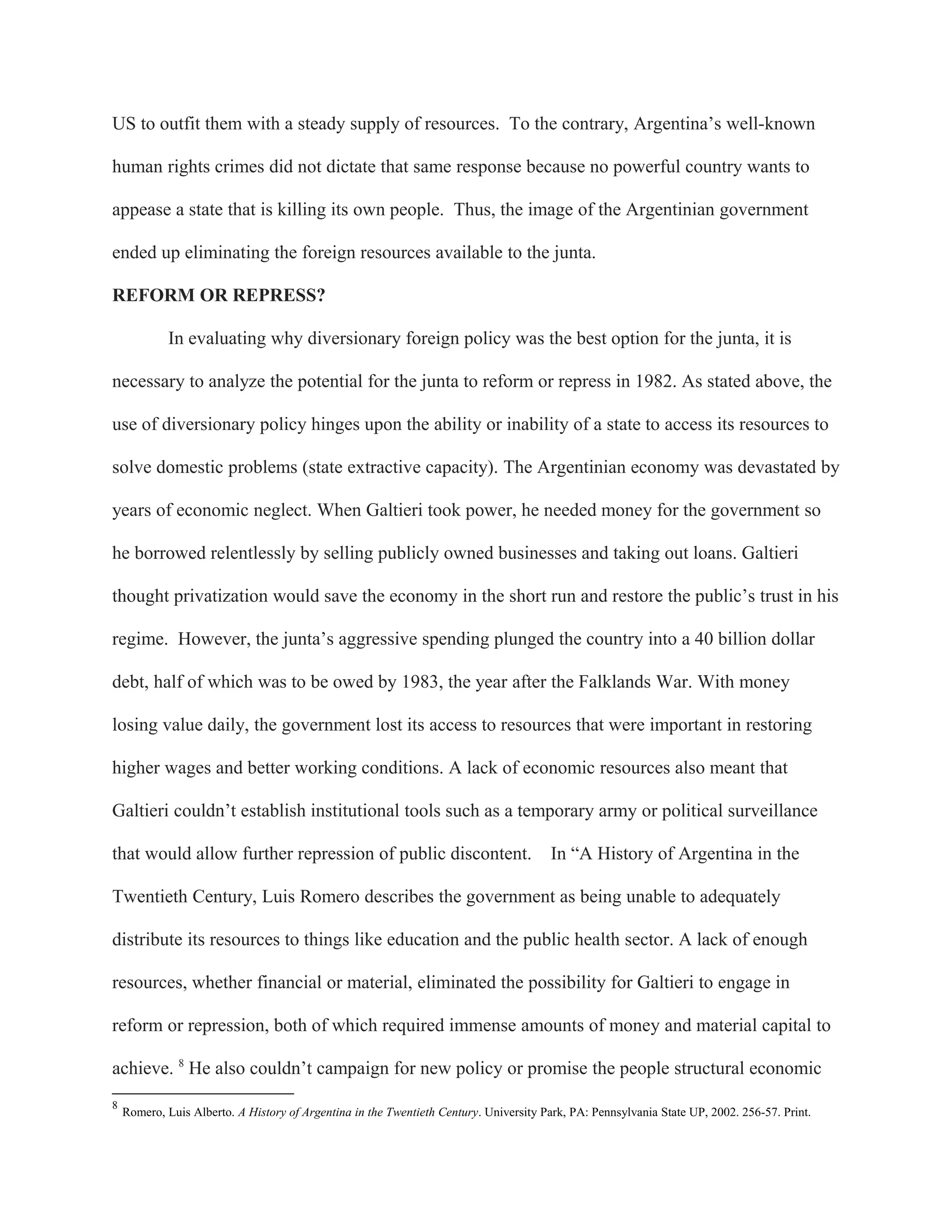 falklands war essay | DOC