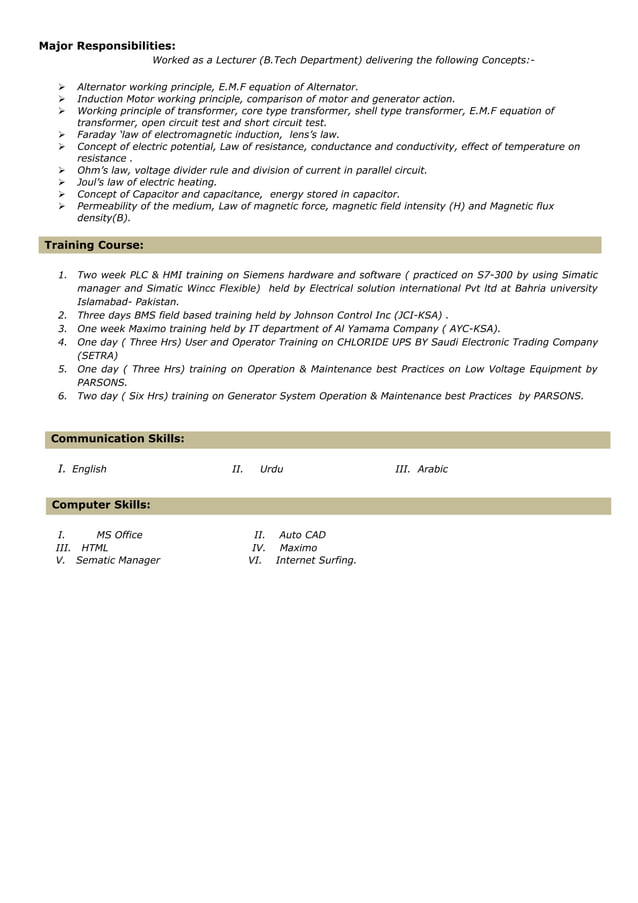 CV, Electrical Engr | DOC