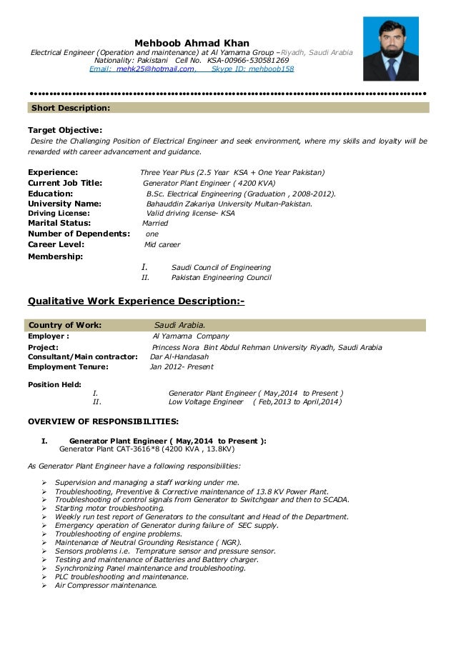 CV, Electrical Engr CV, Electrical Engr