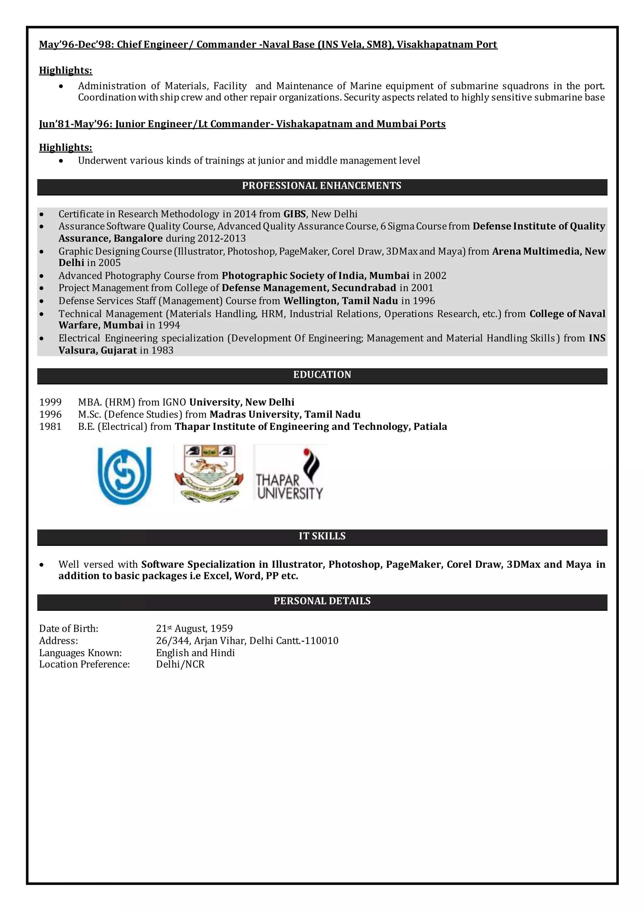 Capt SK Sharma 1 adm | DOCX