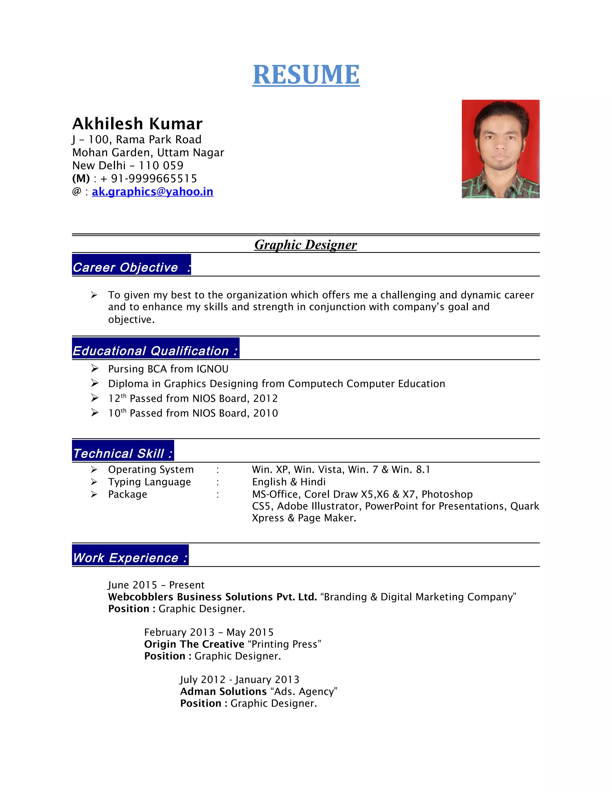 Resume_Akhilesh Kumar | DOC