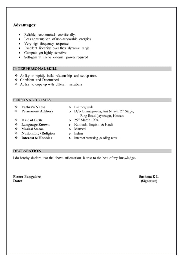 Sushma K L Resume Fresher B.E E&E.Docx