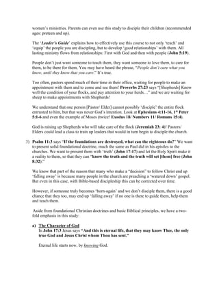 The Foundation Manuals Discipleship Intro | DOCX