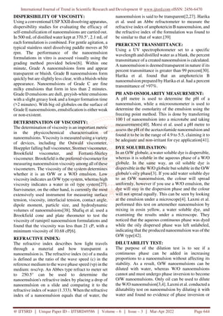 Nanoemulsion Characterisation Techniques and Formulation Methods | PDF