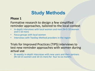 No-commodity, no-cost family planning: the TwoDay Method | PPTX