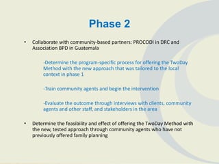 No-commodity, no-cost family planning: the TwoDay Method | PPTX
