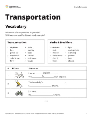 Types of Transportation today World/ Real life | PDF