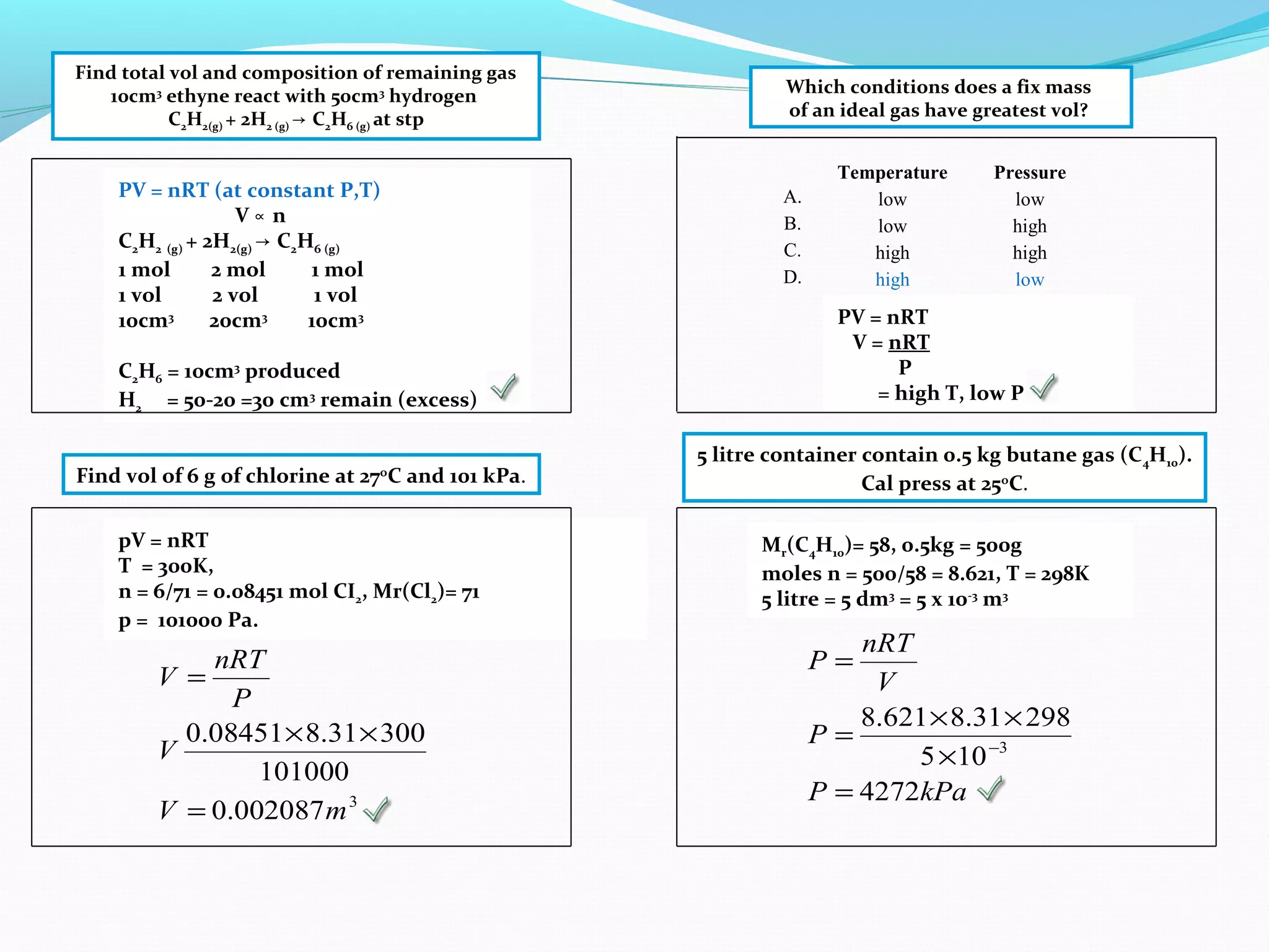 IB Chemistry Ideal Gas Equation, Kinetic Theory and RMM determination ...