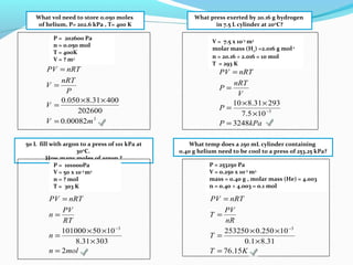 IB Chemistry Ideal Gas Equation, Kinetic Theory and RMM determination ...