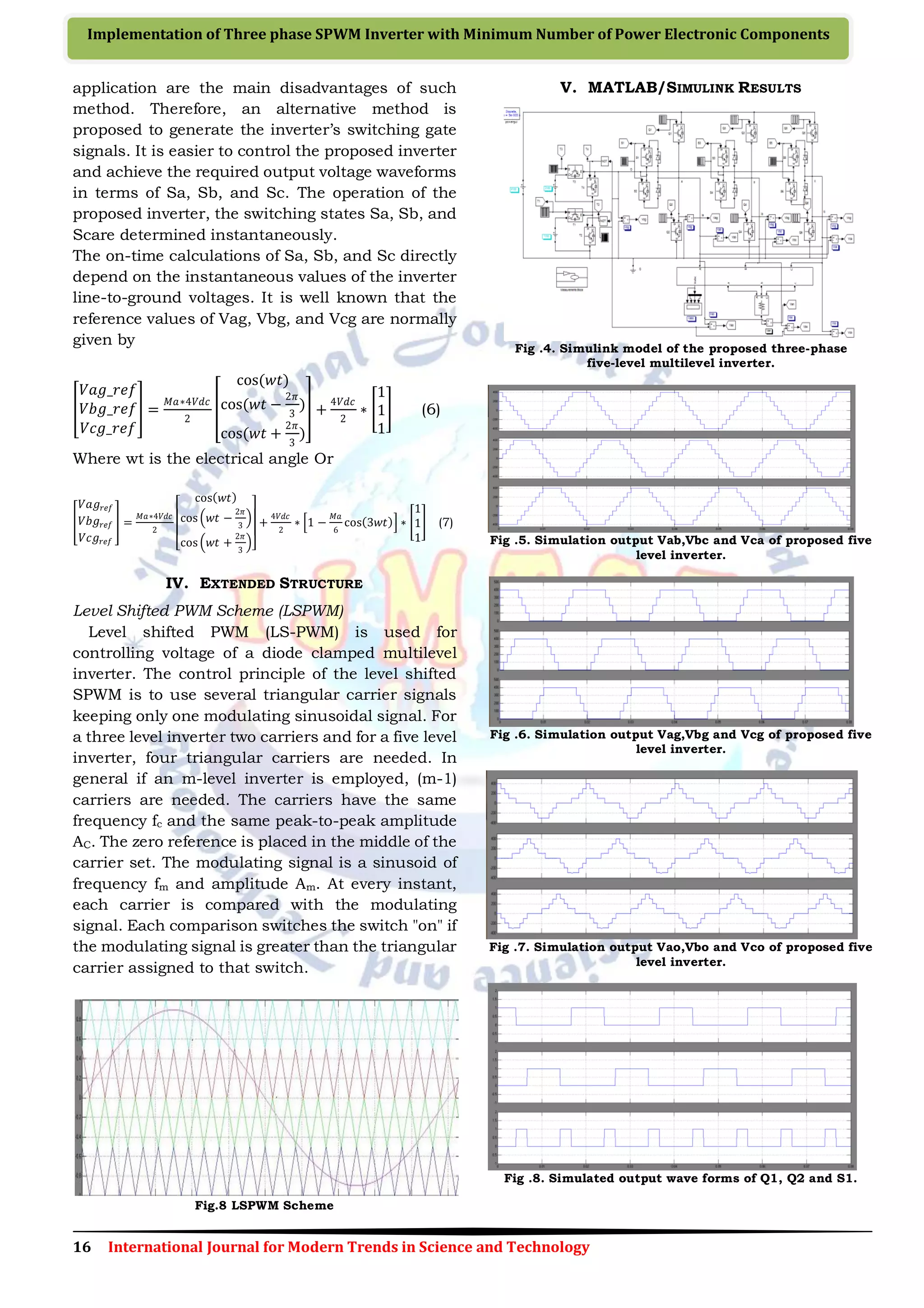 Implementation of Three phase SPWM Inverter with Minimum Number of ...