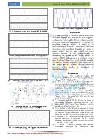 Implementation of Three phase SPWM Inverter with Minimum Number of Power Electronic Components | PDF