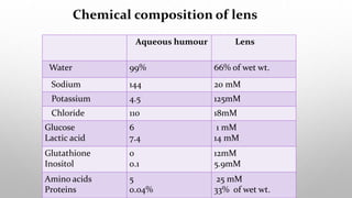 Physiology of lens and Cataractogenesis | PPTX