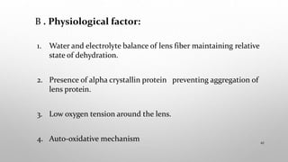Physiology of lens and Cataractogenesis | PPTX