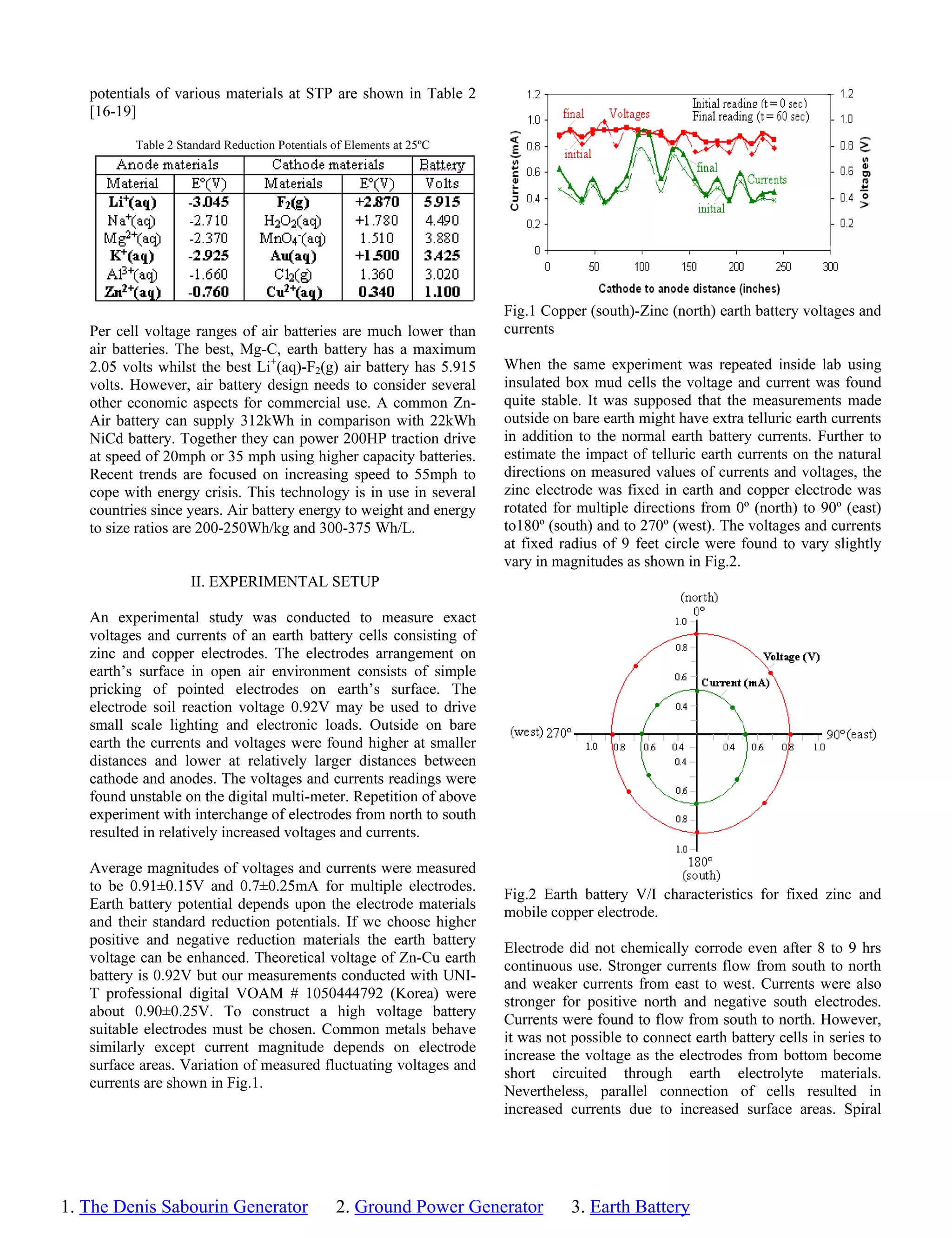 Experimental Study of Earth Batteries | PDF