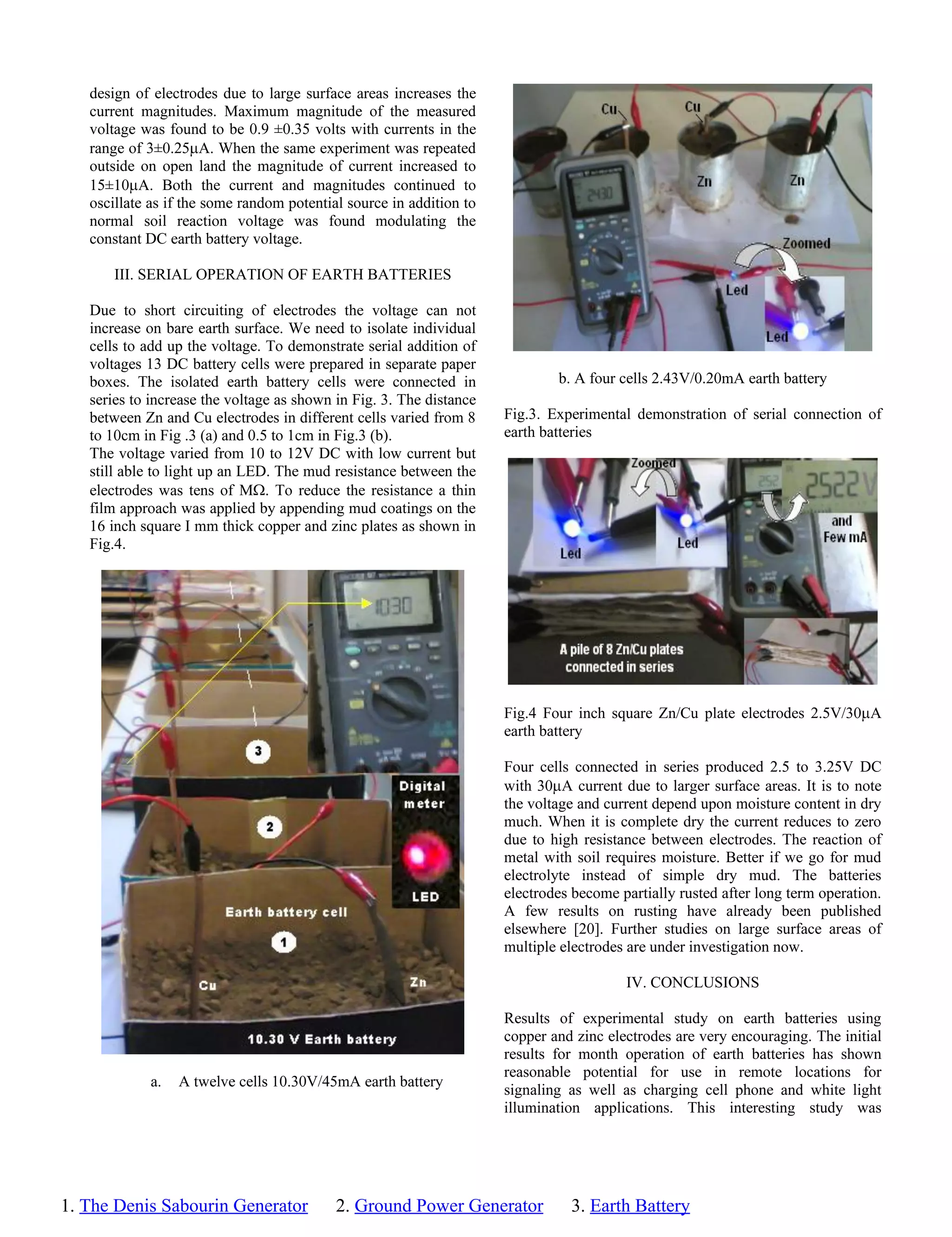 Experimental Study of Earth Batteries | PDF