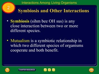 Complete Chapter 9:2 - Interactions Between Living Things | PPT