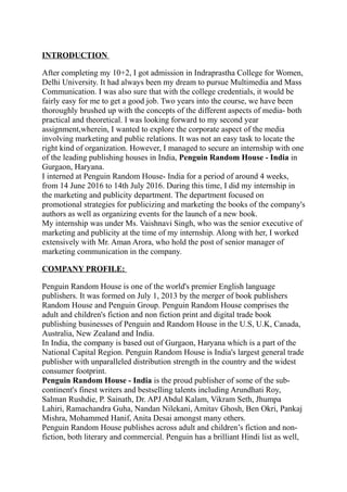 Intership Report | RTF