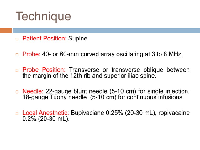 Ultrasound Guided Transversus Abdominis Plane (TAP) Block | PPTX