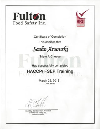 HACCP FSEP Training | PDF