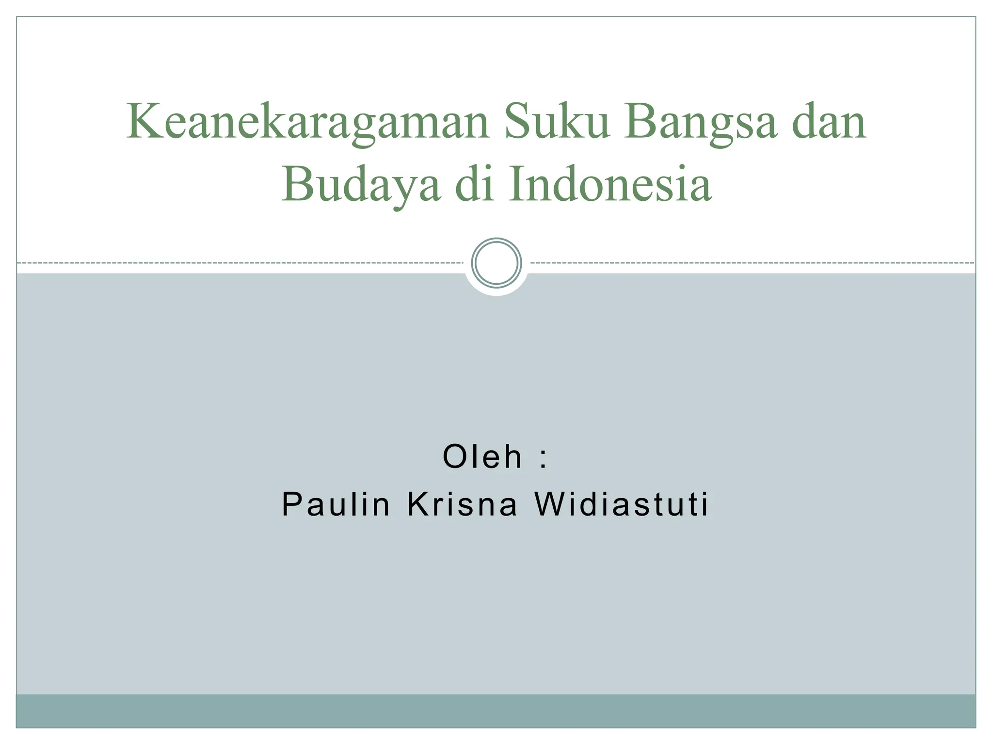 Keragaman Suku Bangsa dan Budaya Indonesia | PPT