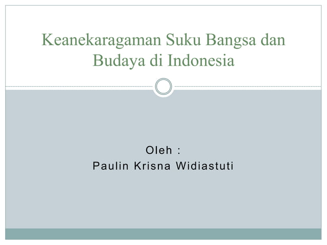 Keragaman Suku Bangsa dan Budaya Indonesia | PPTX