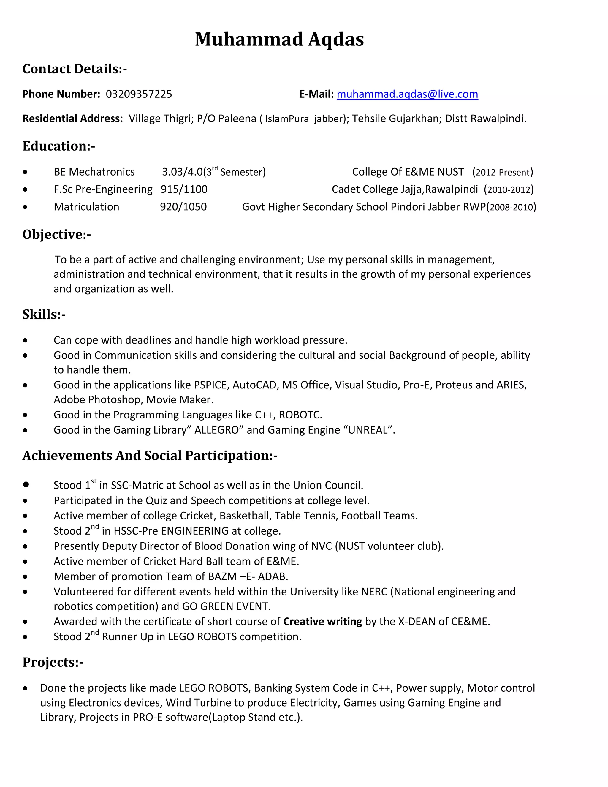 Muhammad Aqdas | PDF