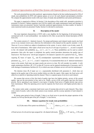Analytical Approximations of Real-Time Systems with Separate Queues to Channels and Preemptive ...