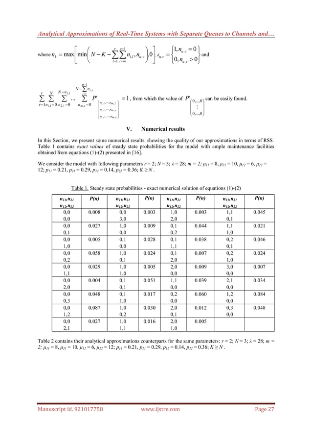 Analytical Approximations of Real-Time Systems with Separate Queues to ...