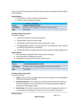 IGATE_JAVA_Naveen_CV | PDF