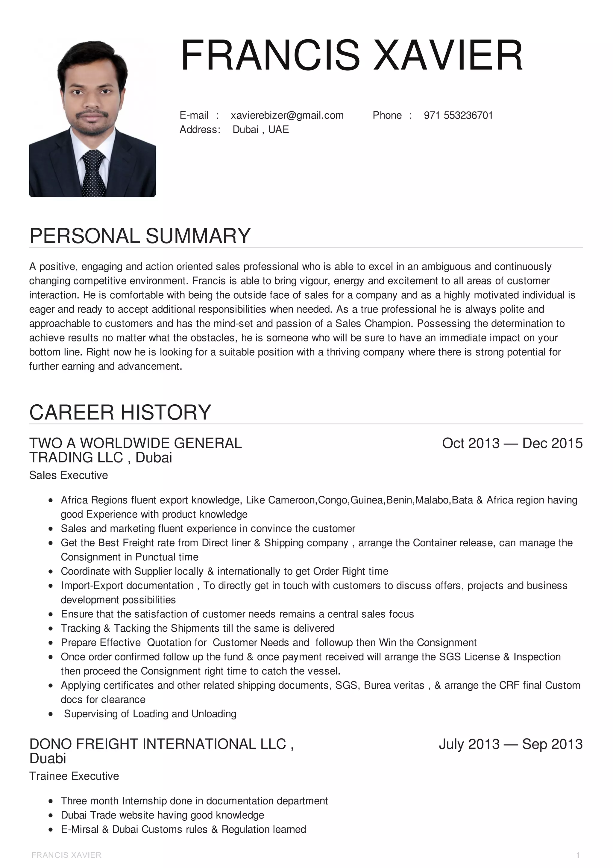 Francis xavier CV.., | PDF