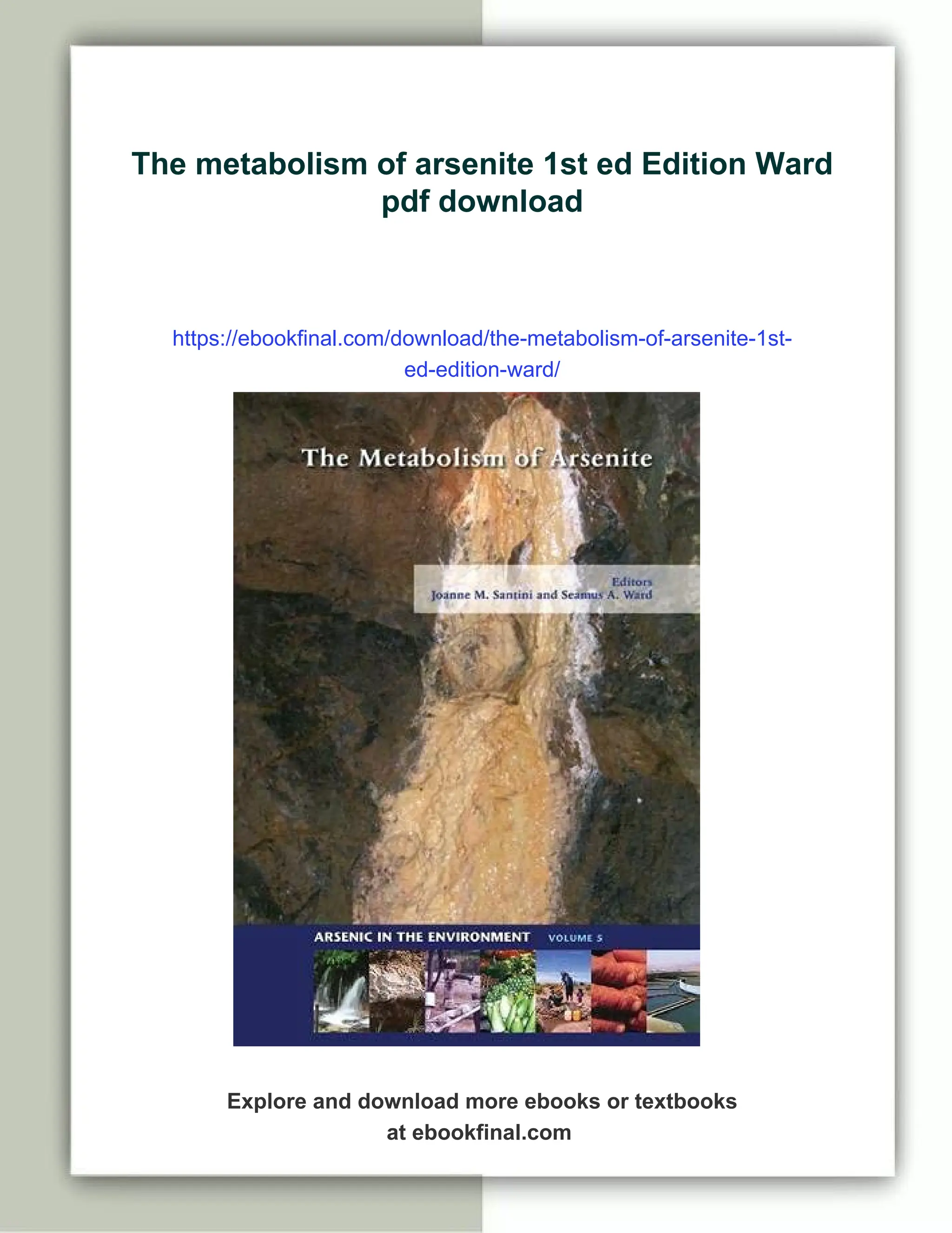 The metabolism of arsenite 1st ed Edition Ward | PDF