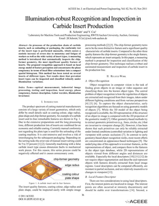 Illumination-robust Recognition and Inspection in Carbide Insert Production | PDF