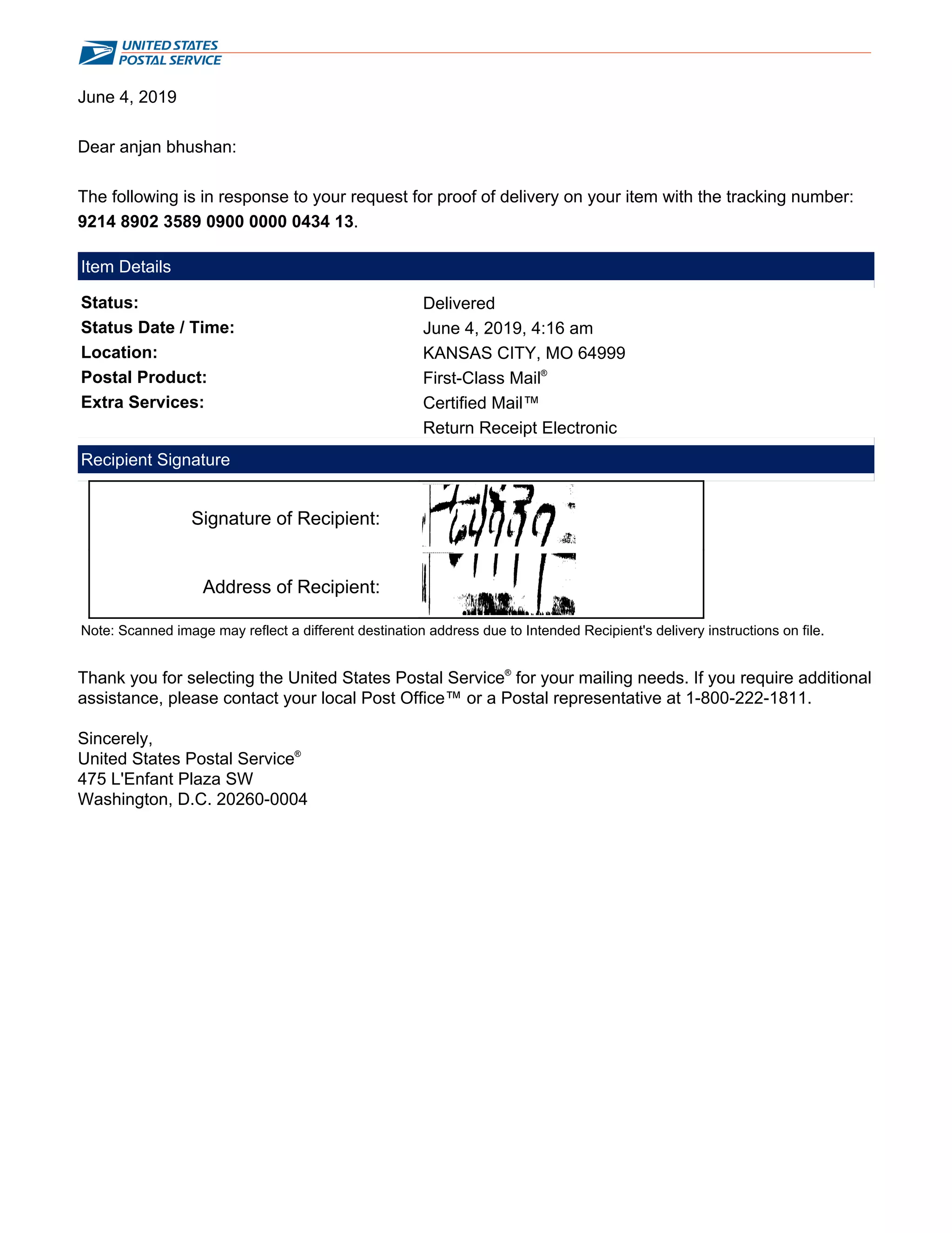 92148902358909000000043413 electronic delivery receipt | PDF